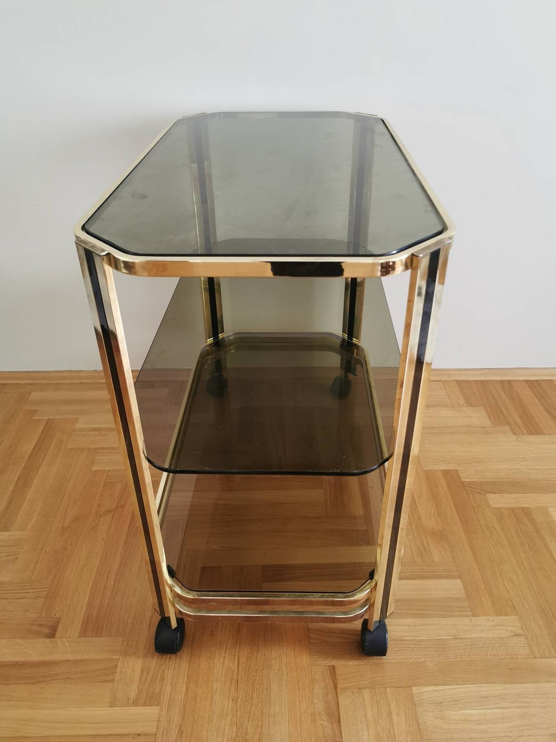 Vintage Gold Metal Serving Carts From 80s/ Mid Century - Etsy