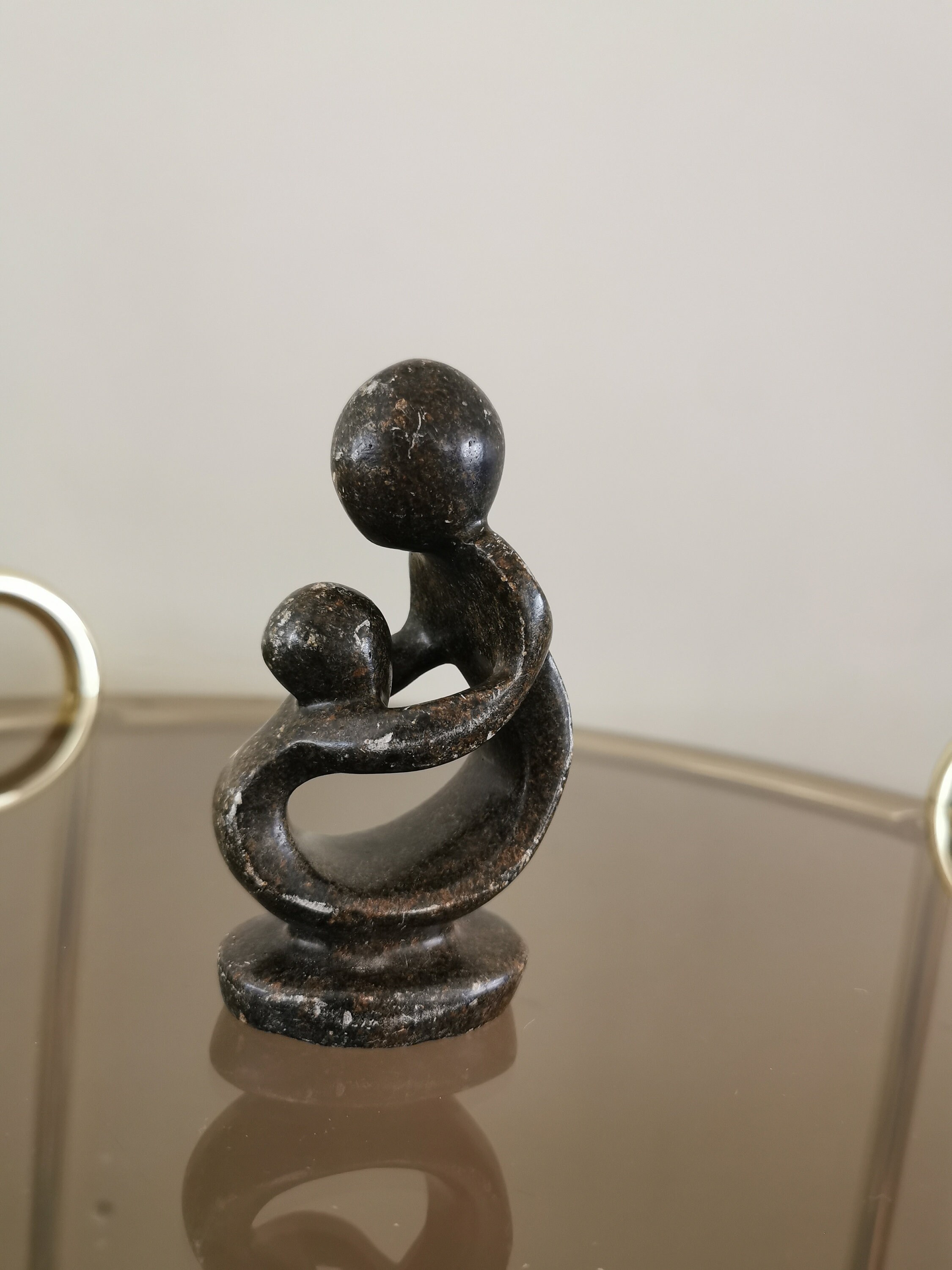 Vintage mother and Child Stone Sculpture Mid - Etsy