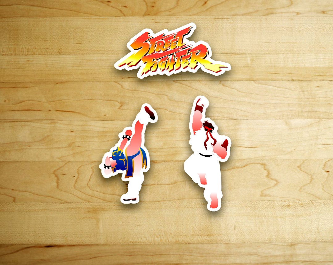 Street Fighter Ryu and Chun Li Sticker Pack //vinyl Sticker, Cute ...