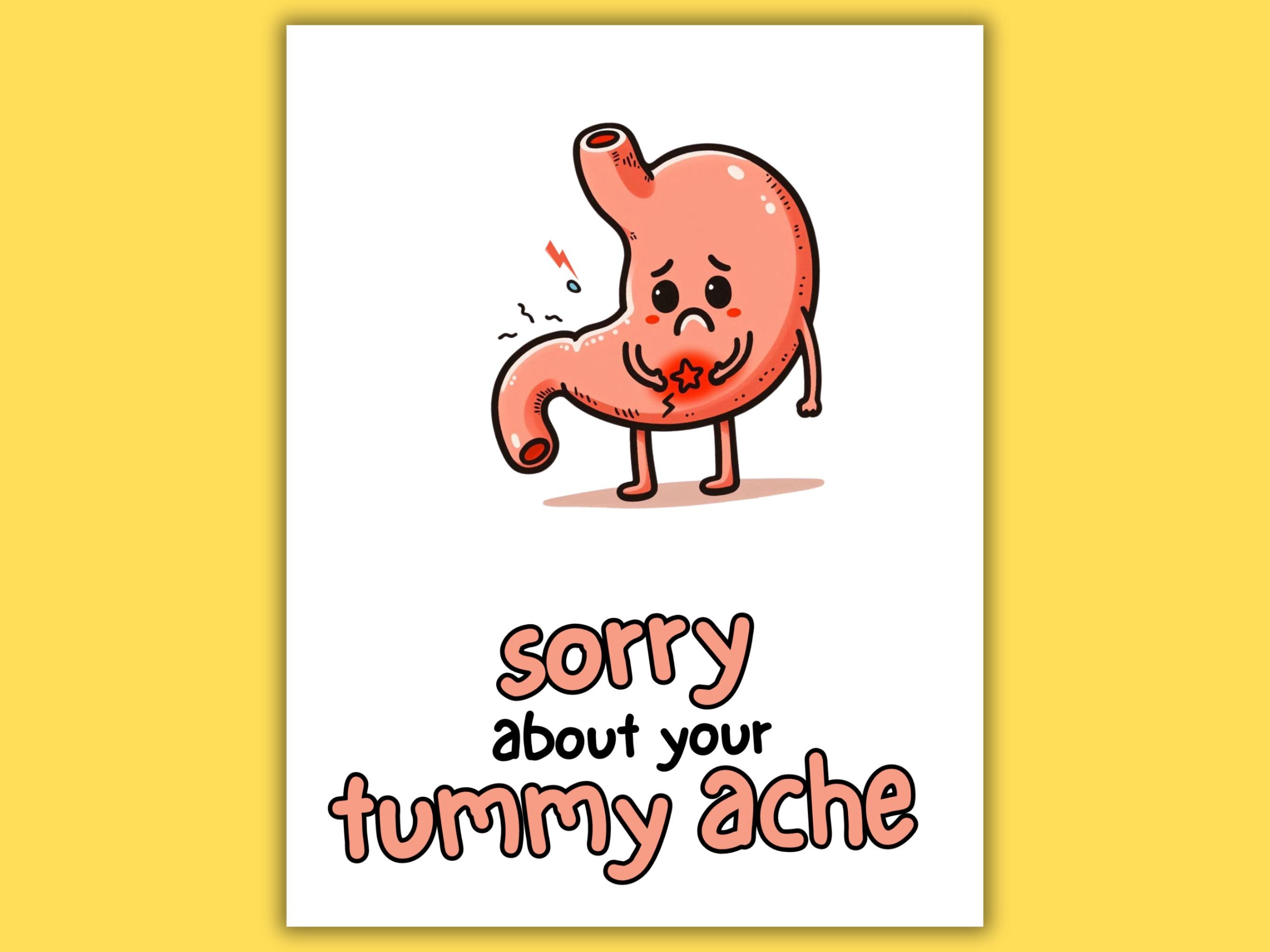 Tummy Ache Survivor - Printable Card - Digital Download Stomach Ache ...