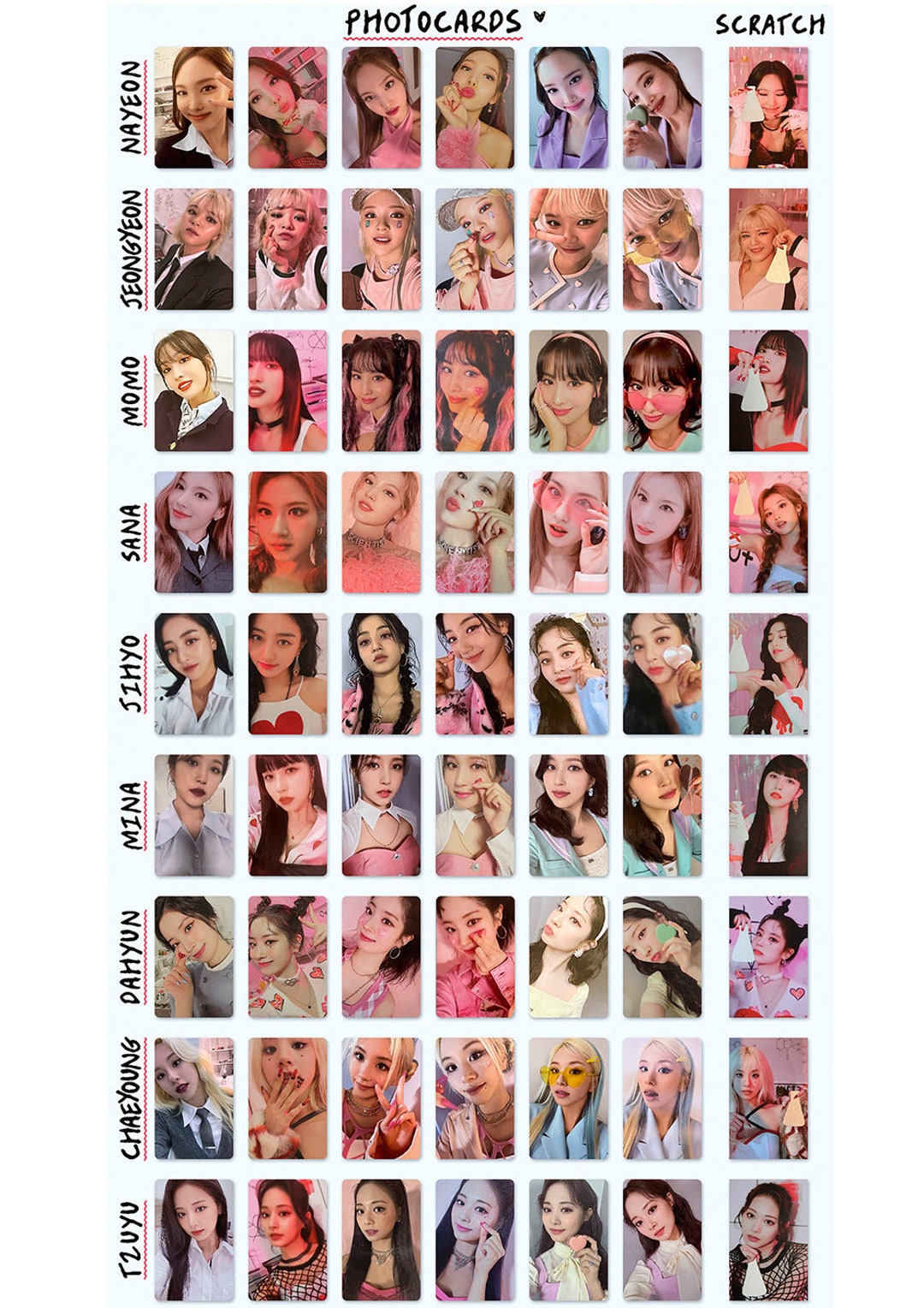 7 PCS Twice LOMO Cards K-pop Girl Group Photo Collection - Etsy