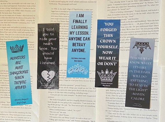 Red Queen Series Quote Bookmarks | Etsy