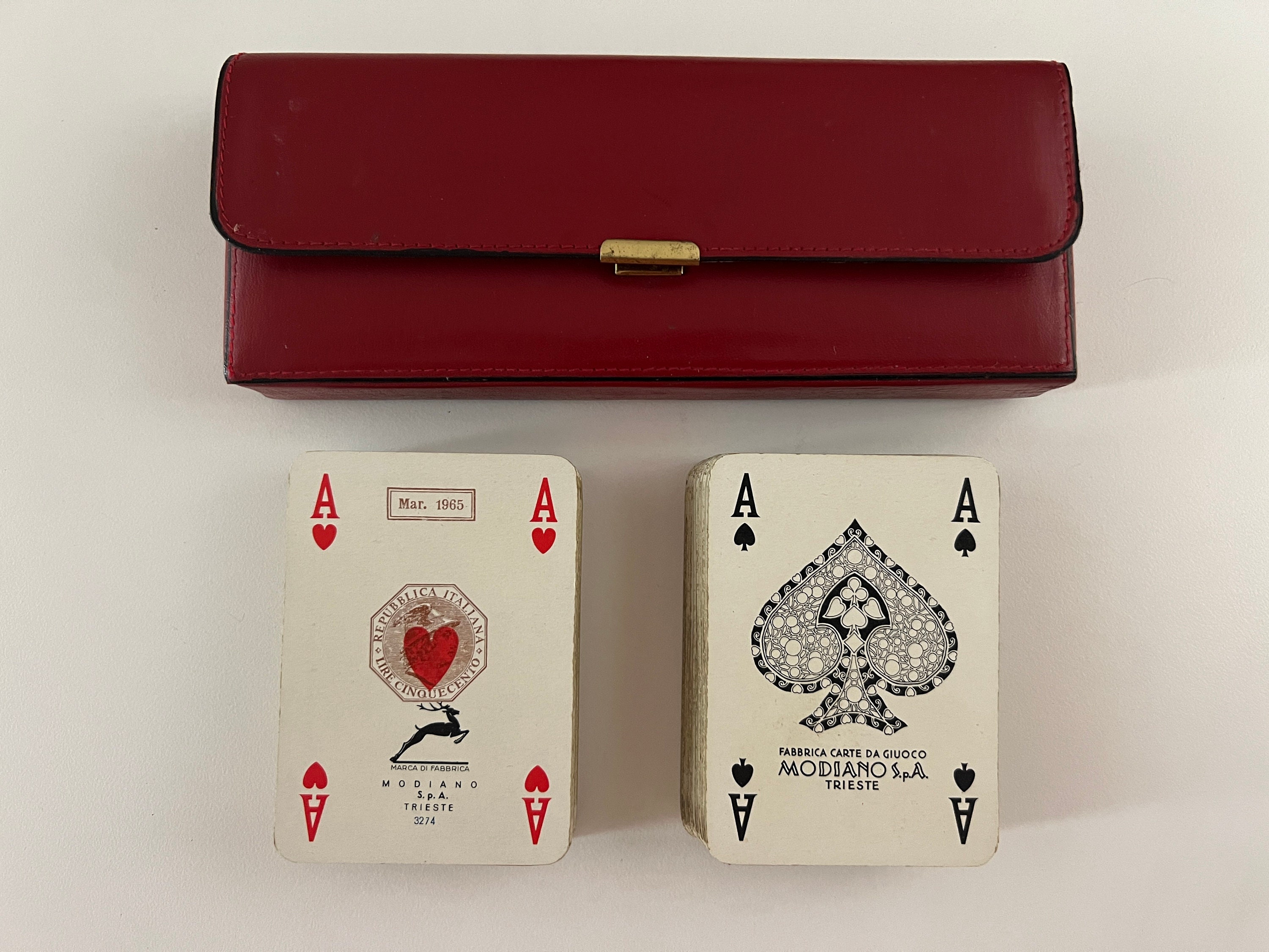 Rare Vintage 1965 Double Deck Italia Navigation Leather Case Modiano ...