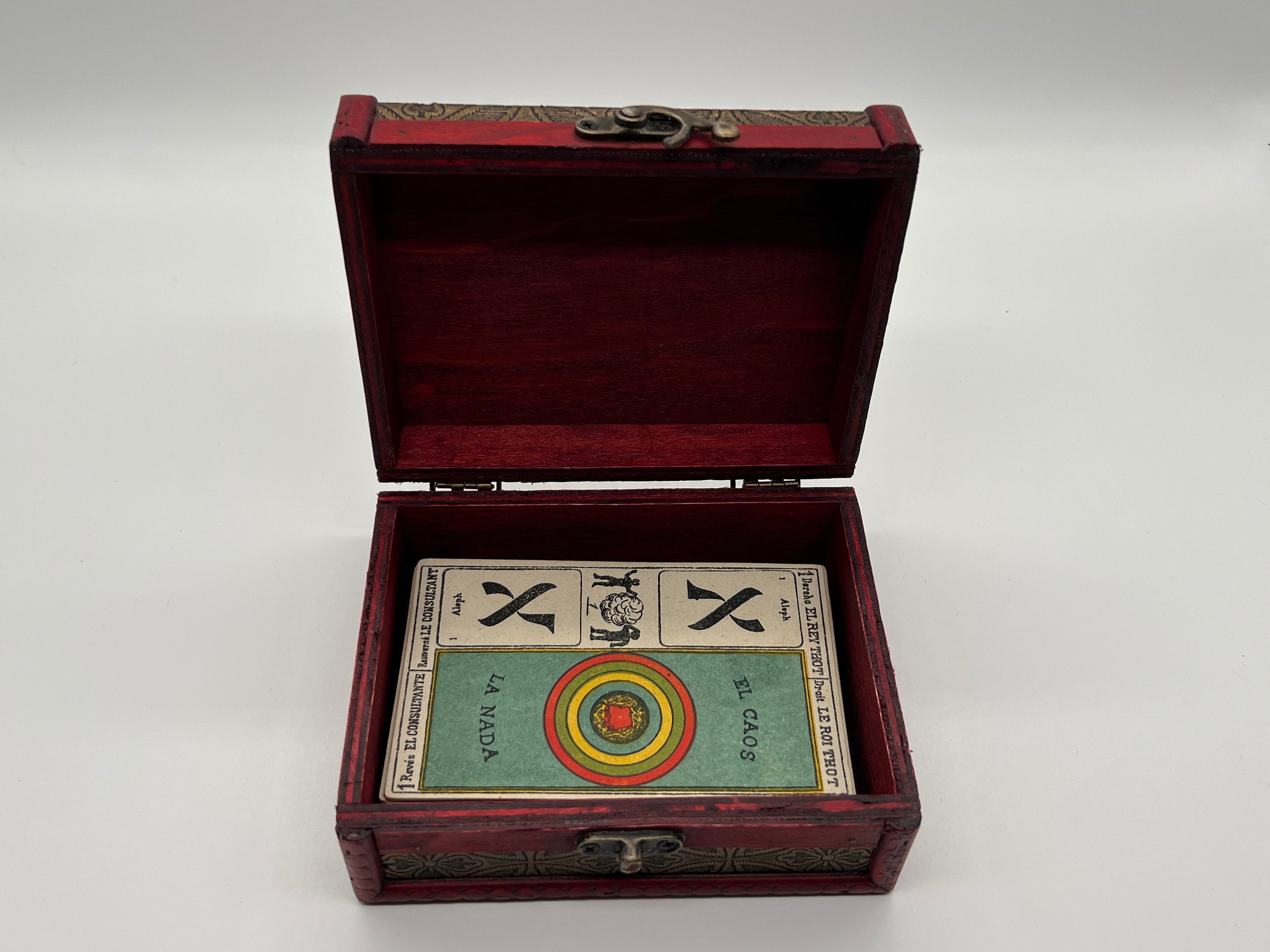 Classic Wooden Tarot Box With Vintage Golden Decoration Wooden Case for ...