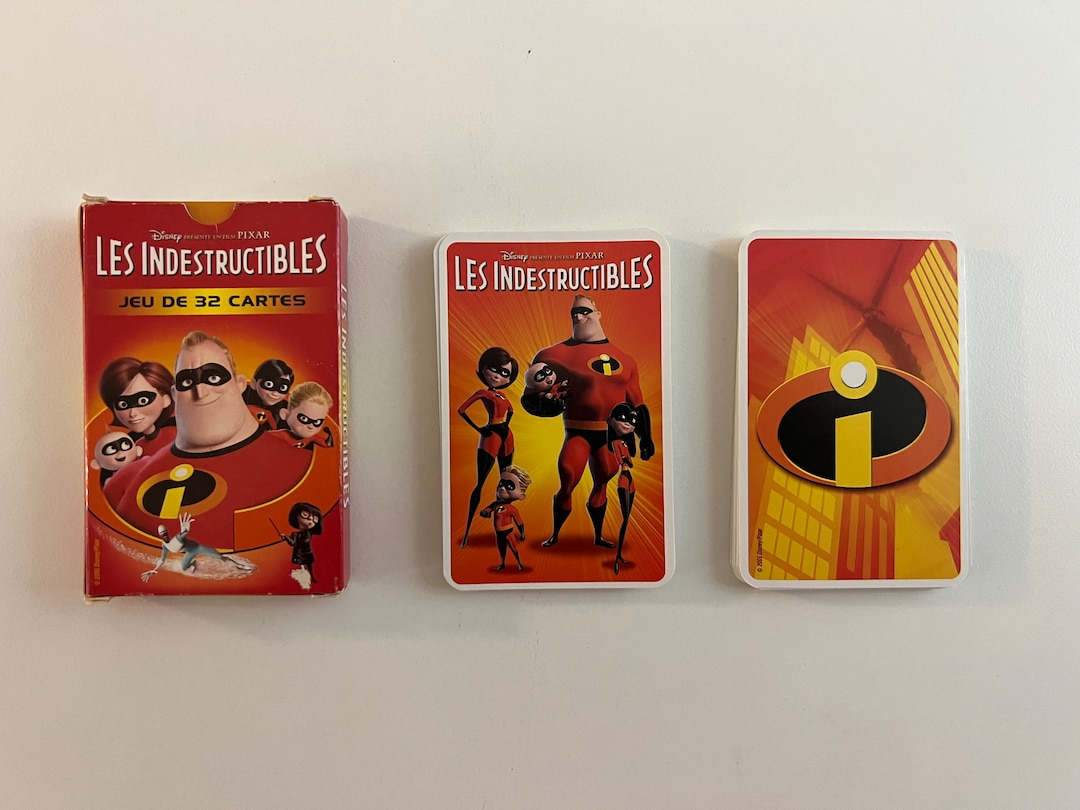 Vintage (2000s) Disney Pixar the Incredibles Playing Cards - Jeu De 32 ...