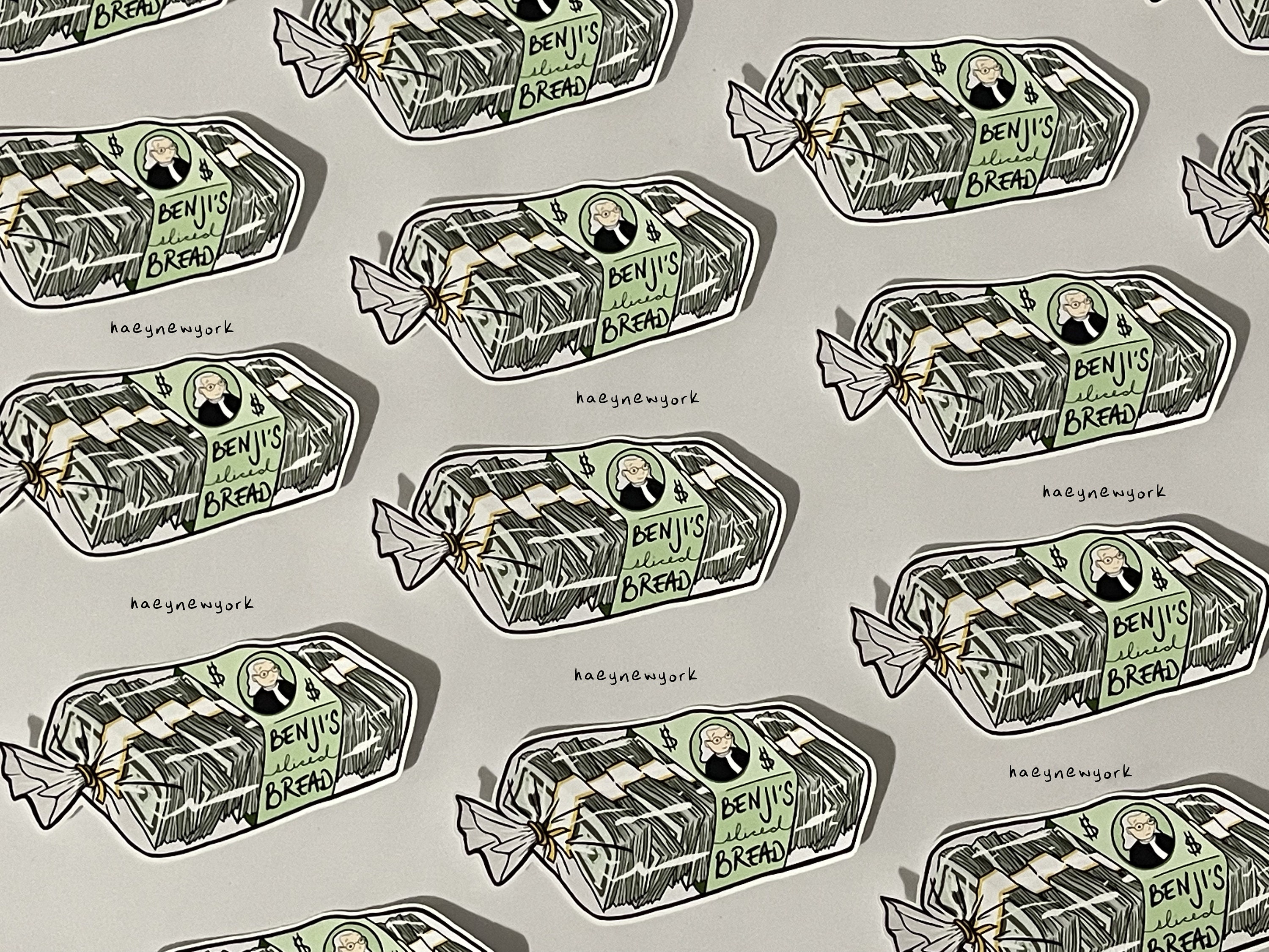 Benji's Bread Sticker Money Bag Sticker Bread Sticker - Etsy
