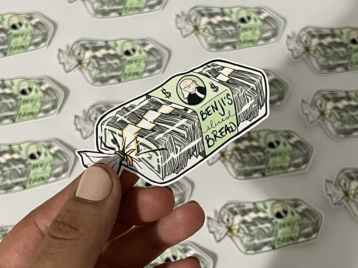 Benji's Bread Sticker Money Bag Sticker Bread Sticker - Etsy