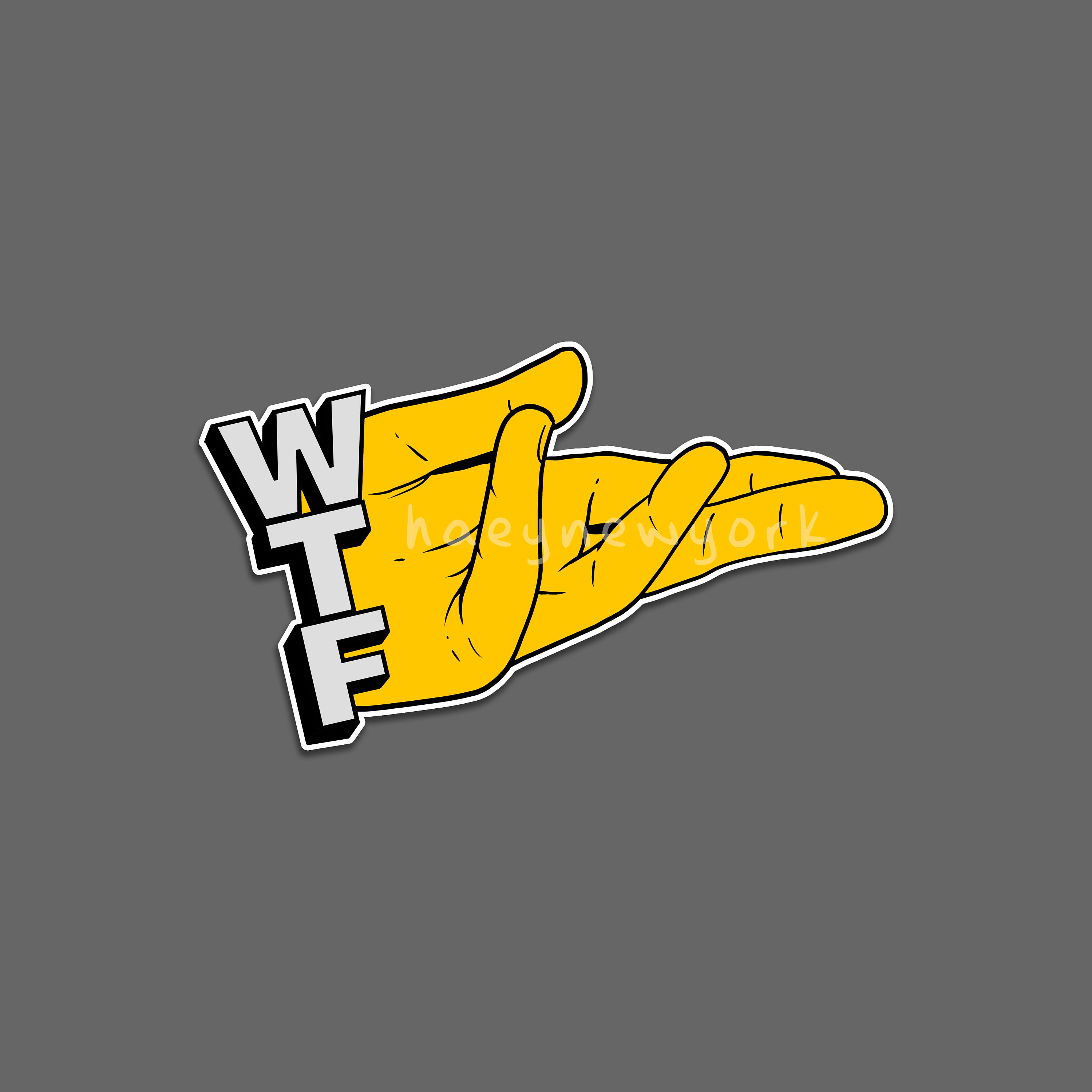 WTF Hand Sticker Die Cut Sticker Weatherproof Matte Sticker | Etsy