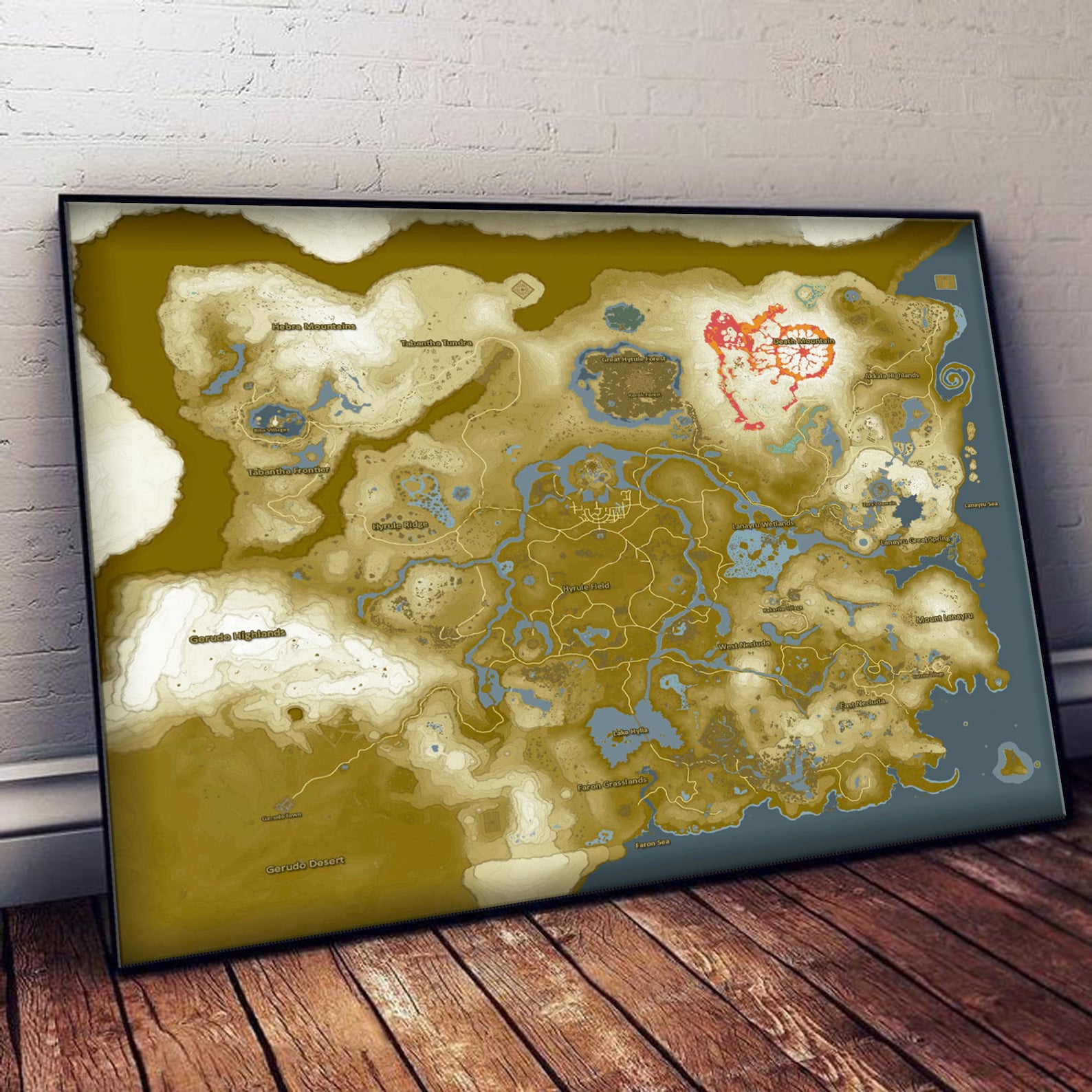 Breath of the wild map Print The Legend of Zelda Poster | Etsy