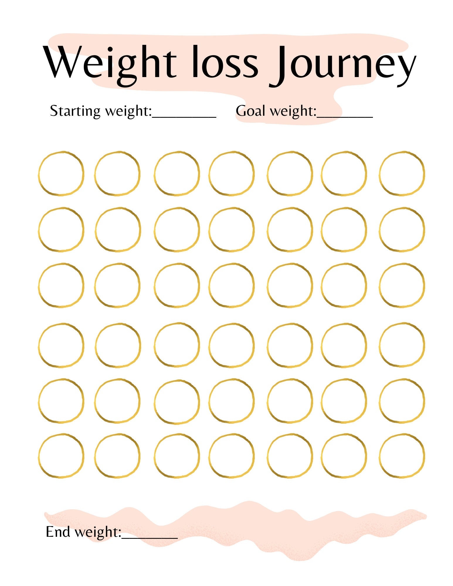Printable Weight Loss Tracker Template - Etsy
