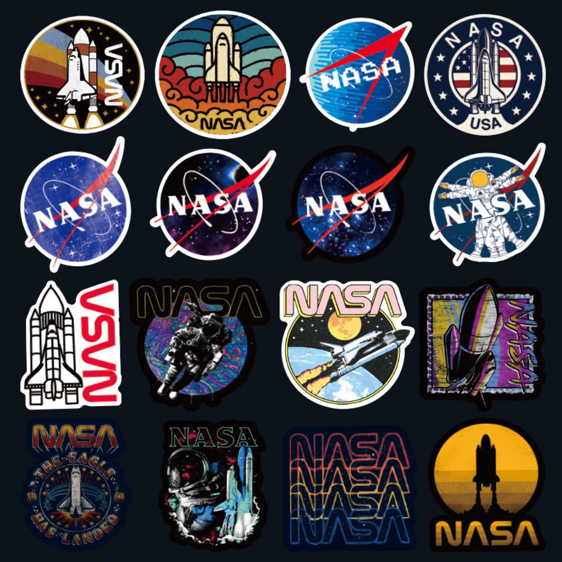50 pcs NASA Space Sticker Pack Set Game Decal Waterproof | Etsy