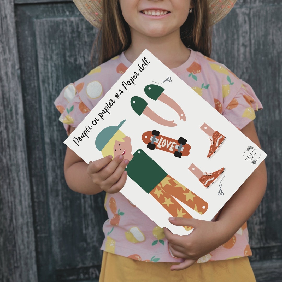 Set of Two Paper Dolls, Split Pin Dolls, for Small Kids and Big Kids ...