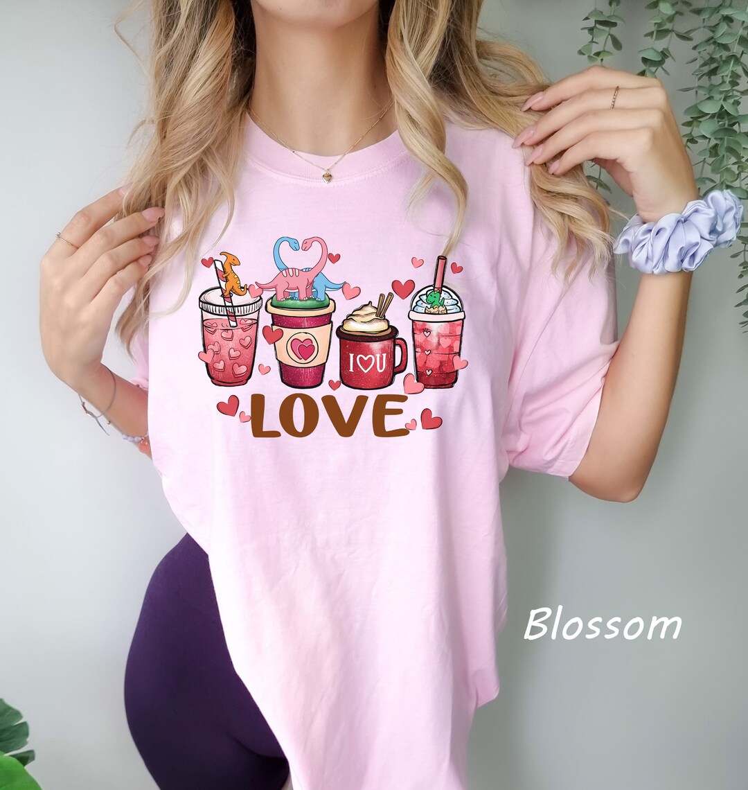 Love Latte Animal Cold Drinks Valentine Days Tshirt Cupid - Etsy