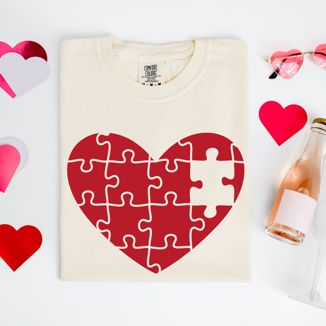 Puzzle Heart Matching Valentine's Day Shirt, Cute Couple Shirt, Love ...