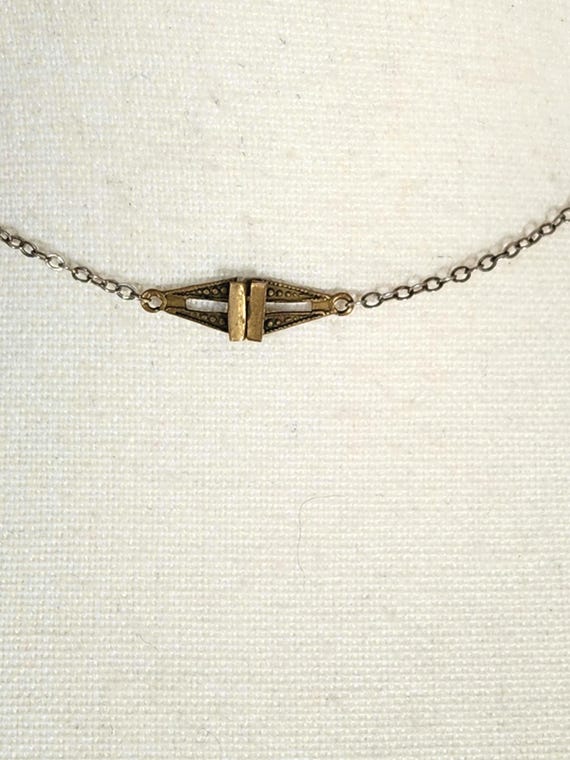 1920s sterling silver cut crystal necklace - Gem