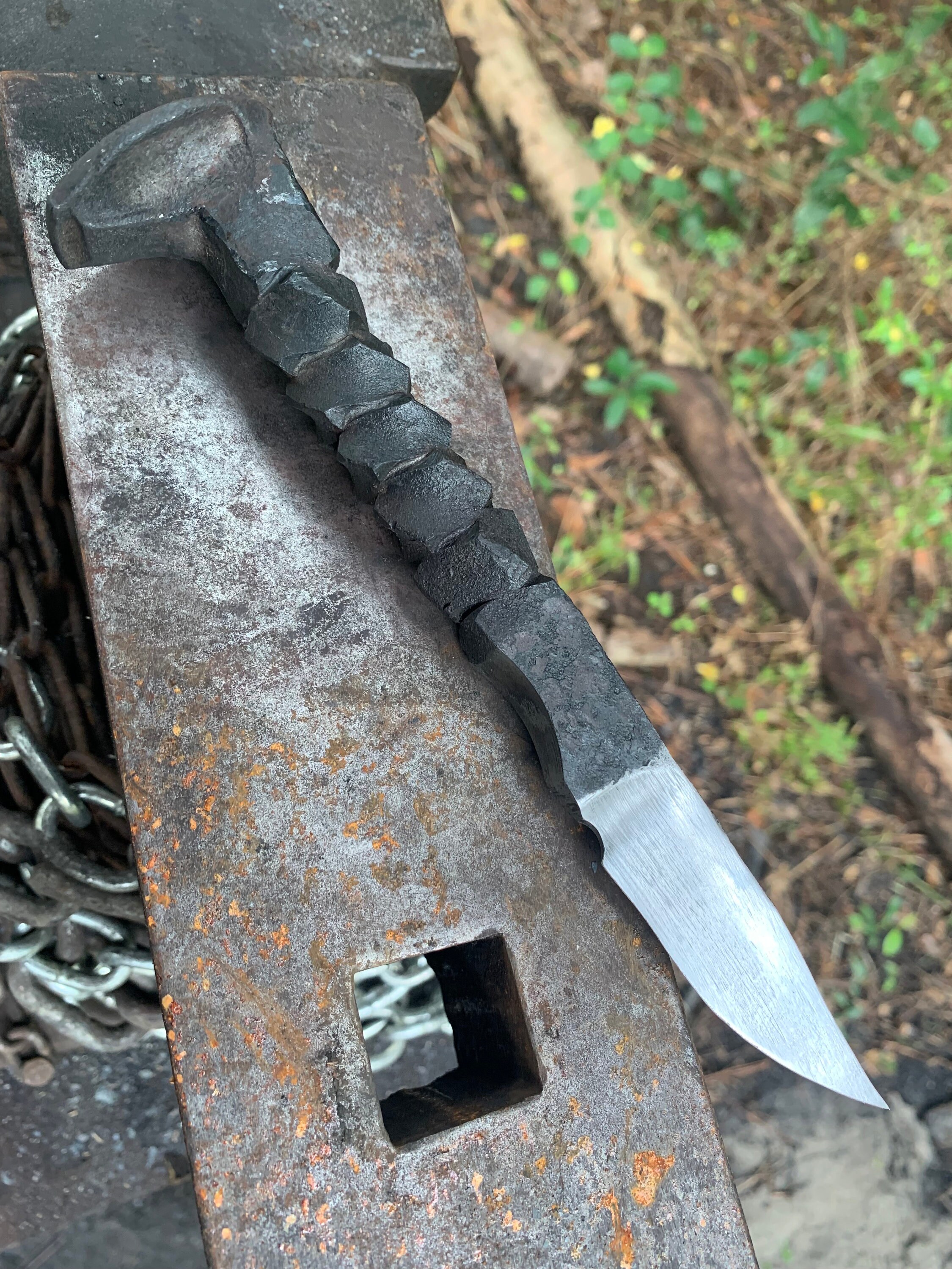 Hand Forged Railroad Spike Hunting Knife - Etsy