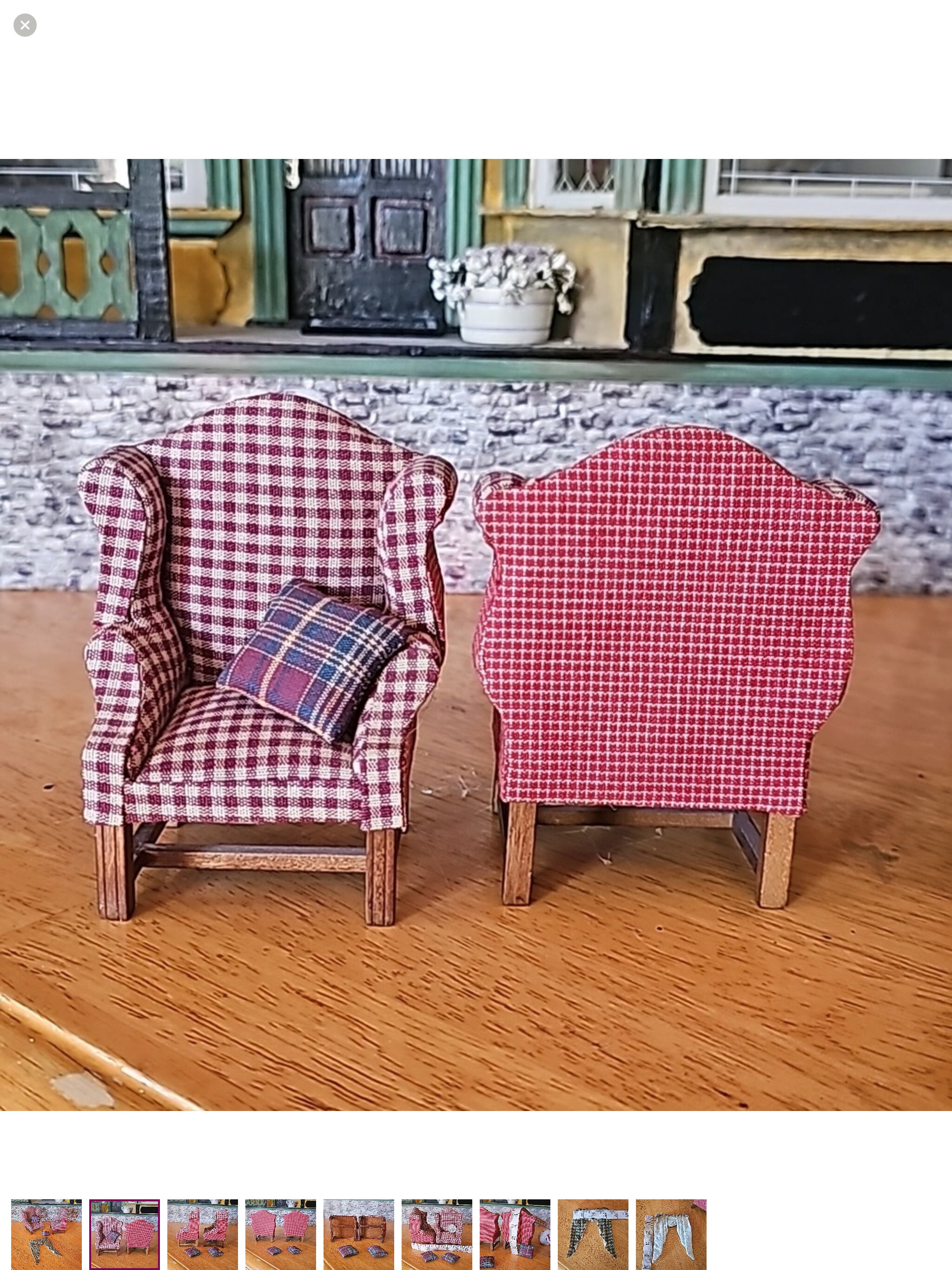 Miniature Dollhouse Wingback Chairs - Etsy