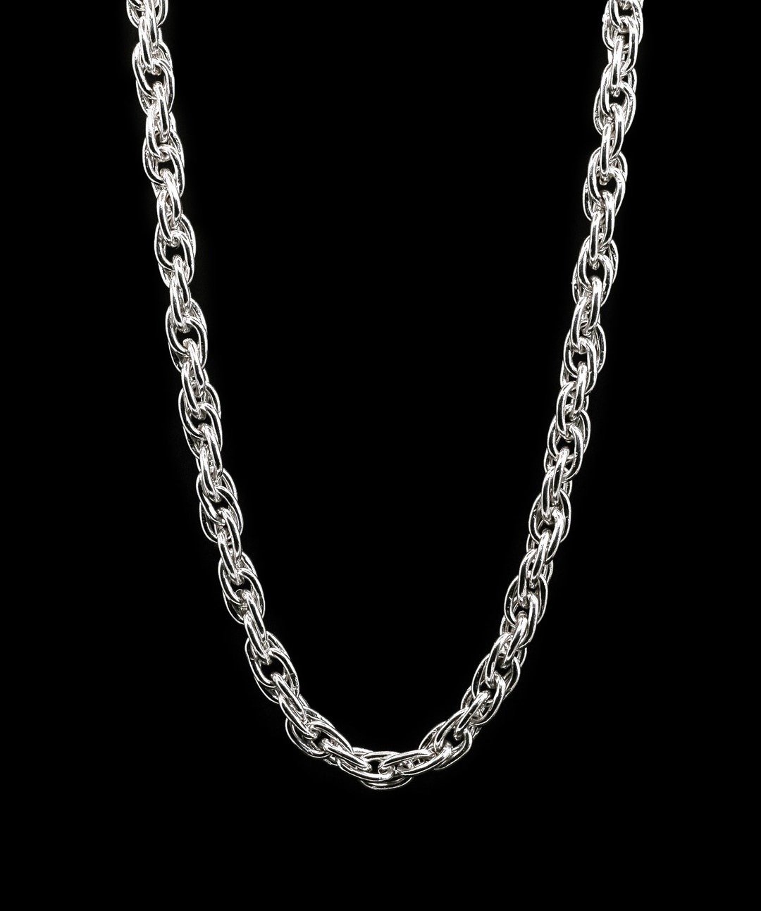 999 Silver Rope Chain Necklace, Hypoallergenic, Never Rusts, Customized ...