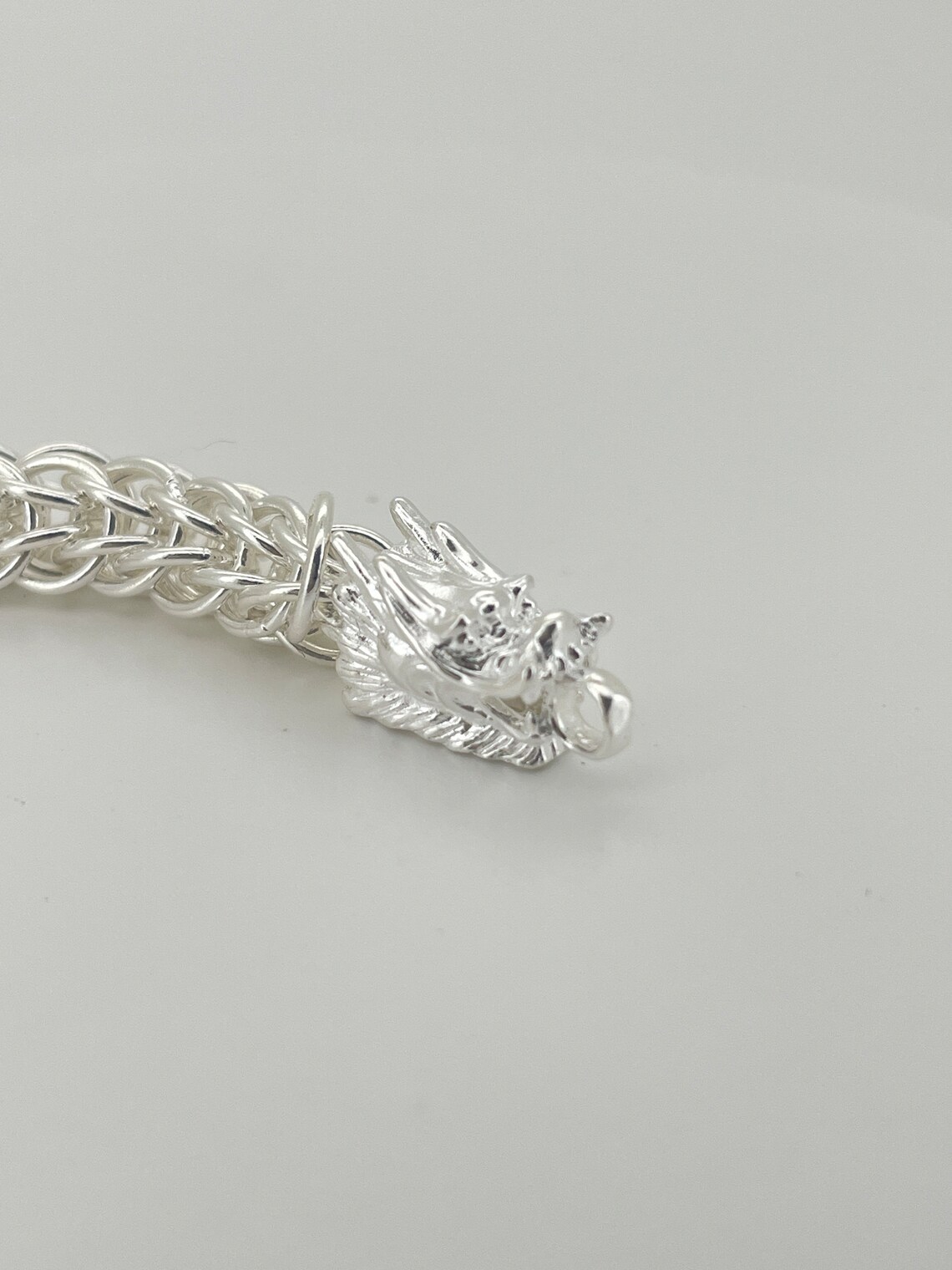 999 Pure Silver Dragon Tail Chain Necklace (7.5mm Width) Premium ...
