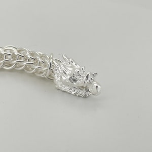 999 Pure Silver Dragon Tail Chain Necklace (7.5mm Width) Premium ...