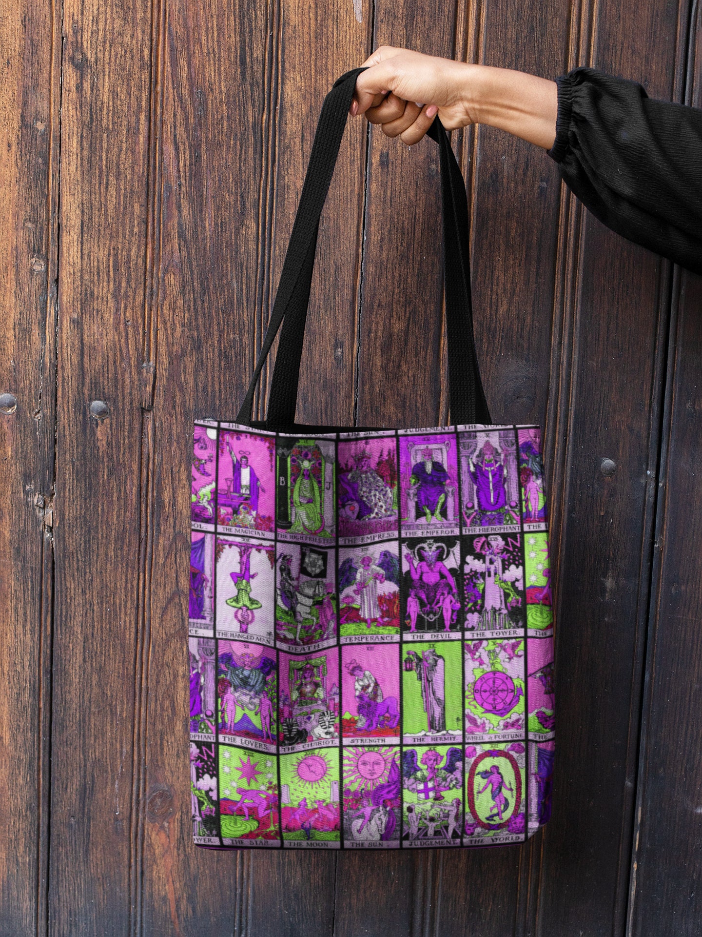 Tarot Tote Bag Canvas Witch Tote Bag Witchy Purse Grocery - Etsy