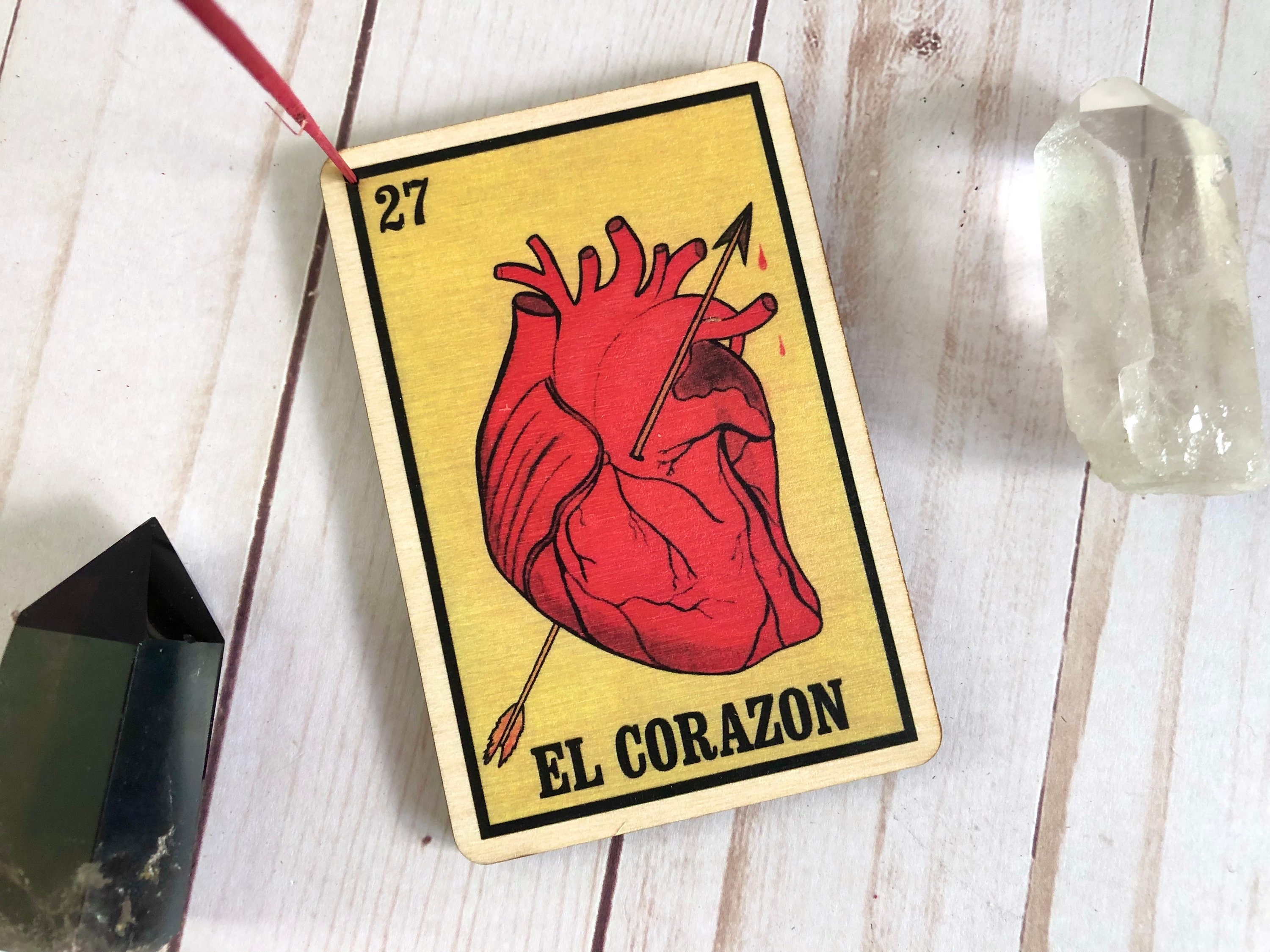 El Corazon Loteria Card Incense Tray: Wooden Stick Incense Holder - Etsy