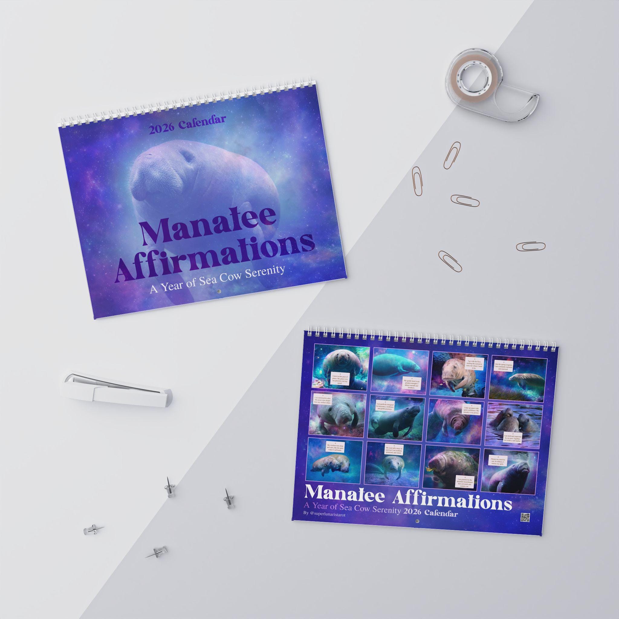 Manatee Affirmations 2026 Wall Calendar: Sea Cow Serenity Gift - Etsy