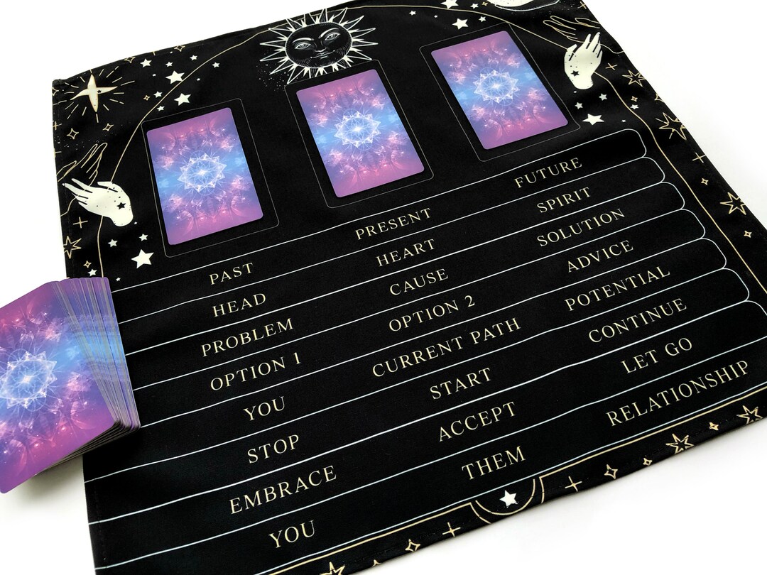 Three Card Tarot Spread, Tarot Cloth, Tarot Mat, Tarot Spread, Tarot ...