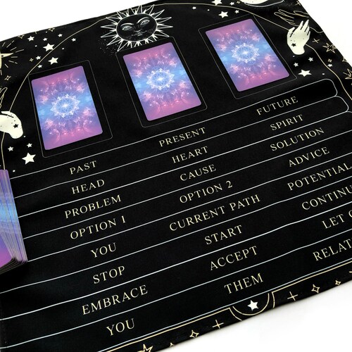 3 Card Spread Tarot Mat Tarot Cloth - Etsy