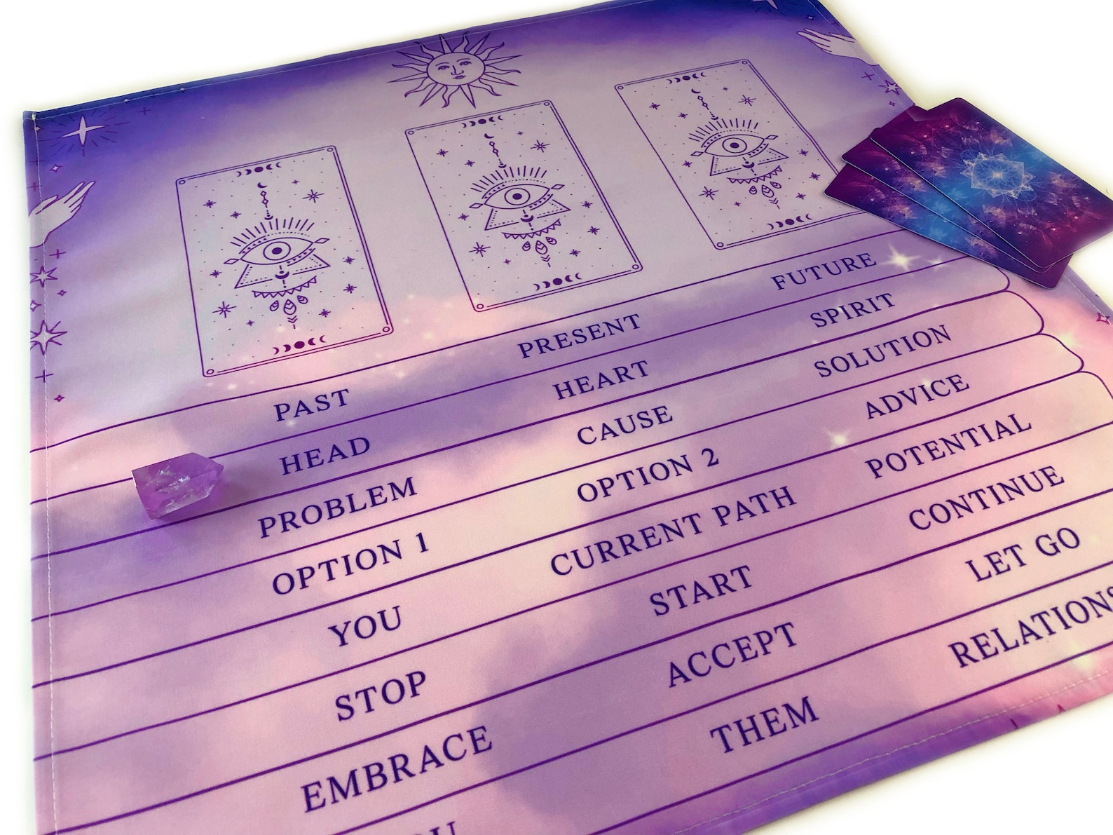 3-card Tarot Spread Cloth: Divination Reading Mat, Witchcraft Altar ...