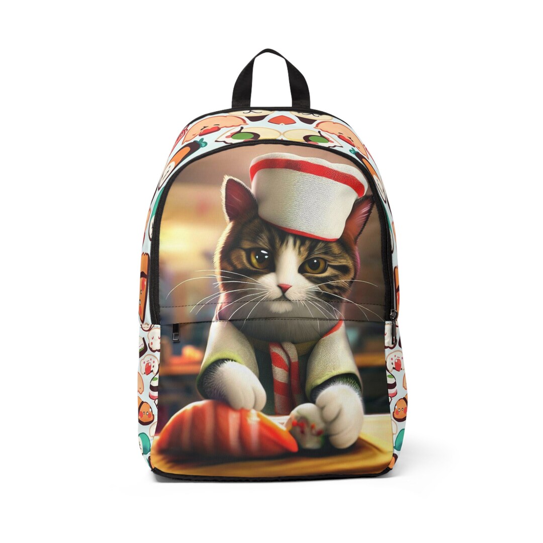 Kitty Sushi Chef Backpack - Etsy