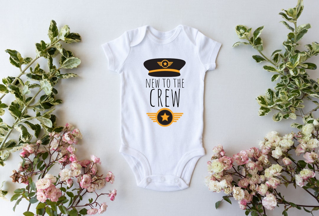 New to the Crew Baby Outfit Cute Co-pilot Baby Bodysuit Airplane Baby ...