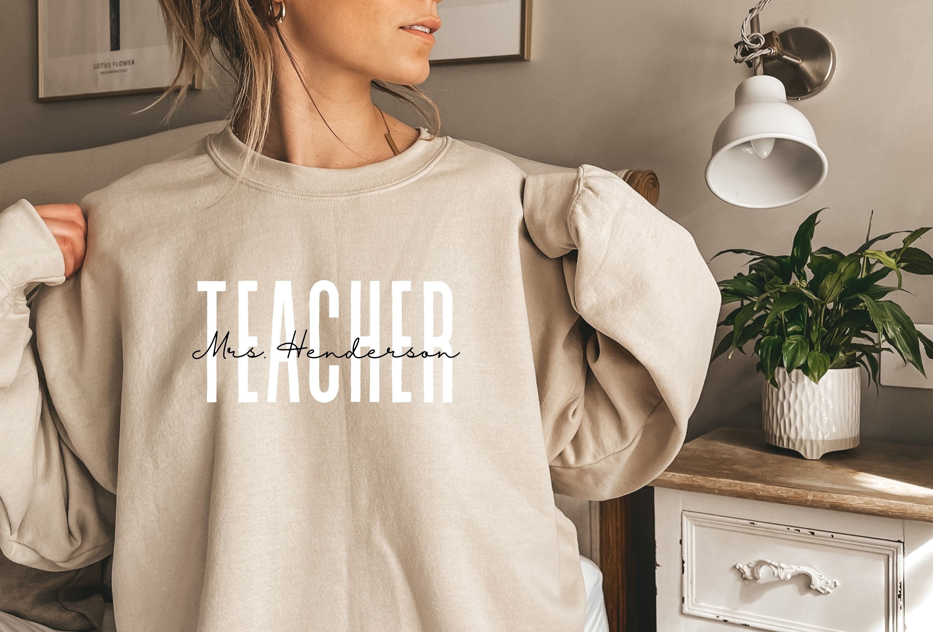 Personalized Teacher Sweatshirt Custom Teacher T Etsy