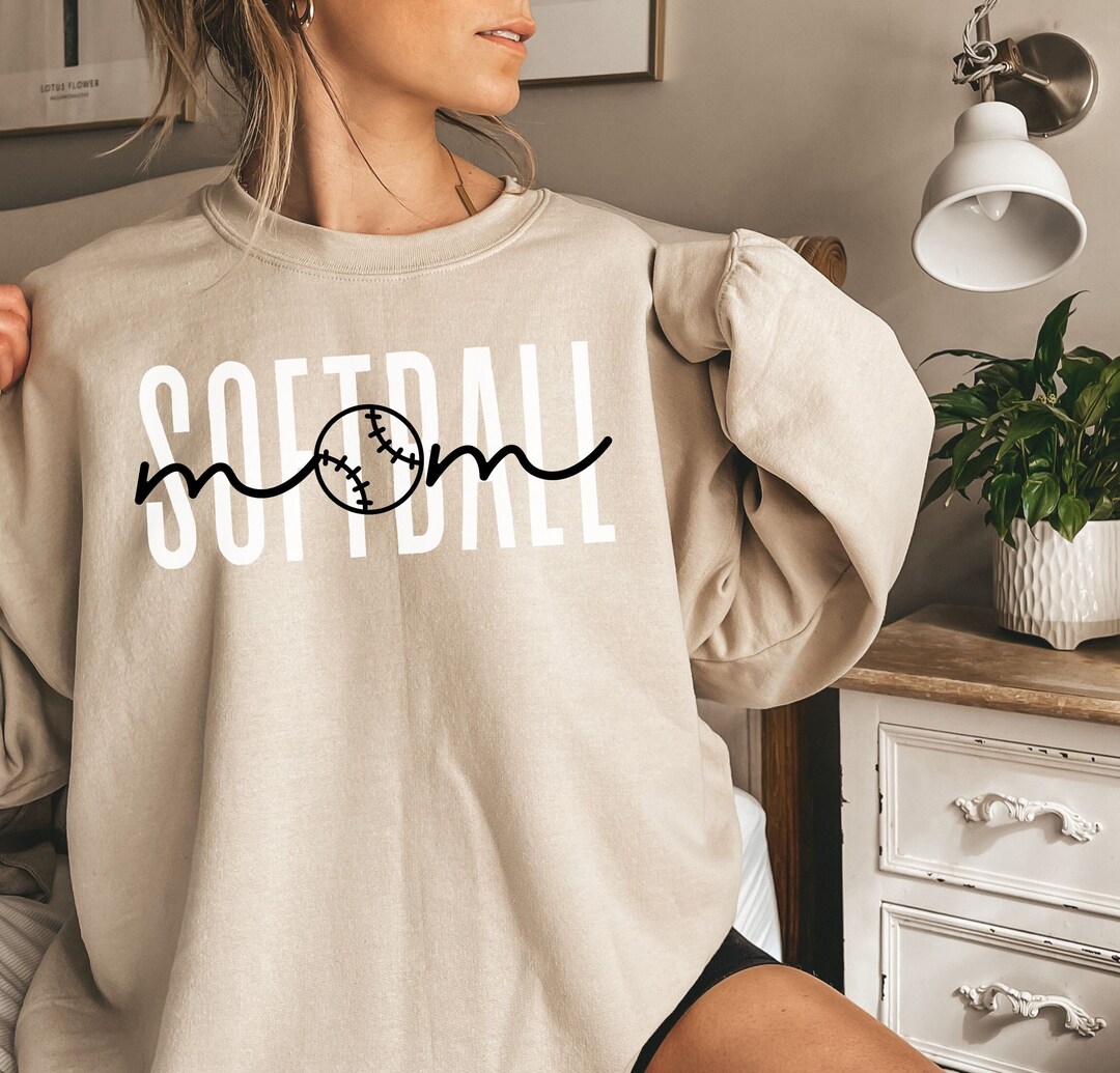 Softball Mom Crewneck Sweatshirt for Mom Softball Shirt Mom T Shirt for ...