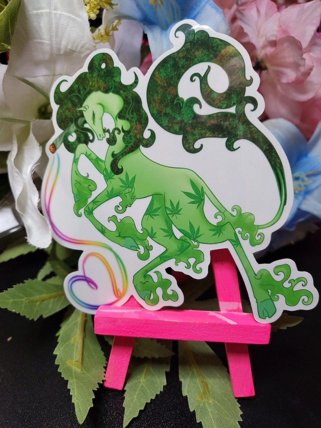 Weed Unicorn Clear Sticker - Etsy