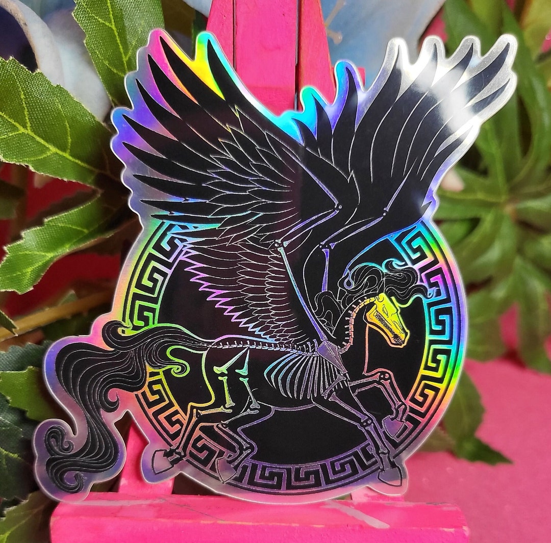 Pegasus Skeleton Holographic Sticker - Etsy