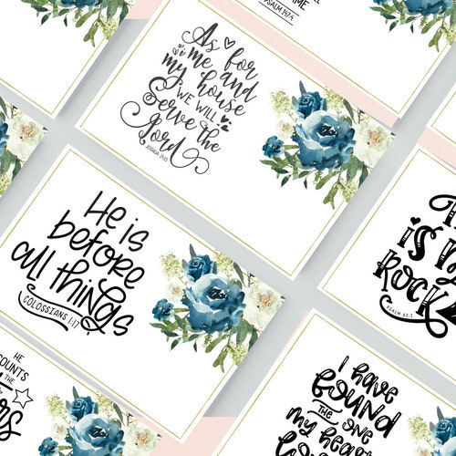 Bible Verse Cards Printable Set of 12size 4x6inspirational - Etsy