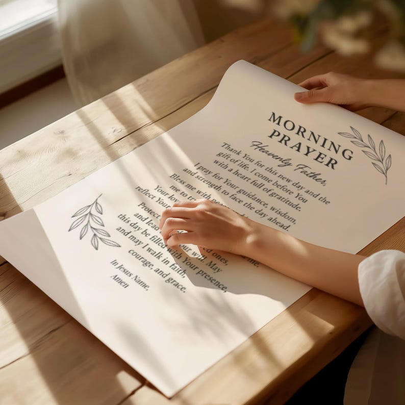 Morning Prayer Wall Art, Christian Prayer Poster for Daily Devotion ...