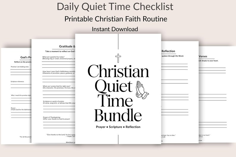Daily Quiet Time Checklist Printable, Christian Devotional Pages ...
