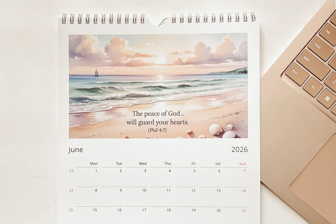 2026 Christian Wall Calendar | Bible Verse Monthly Scripture Calendar ...