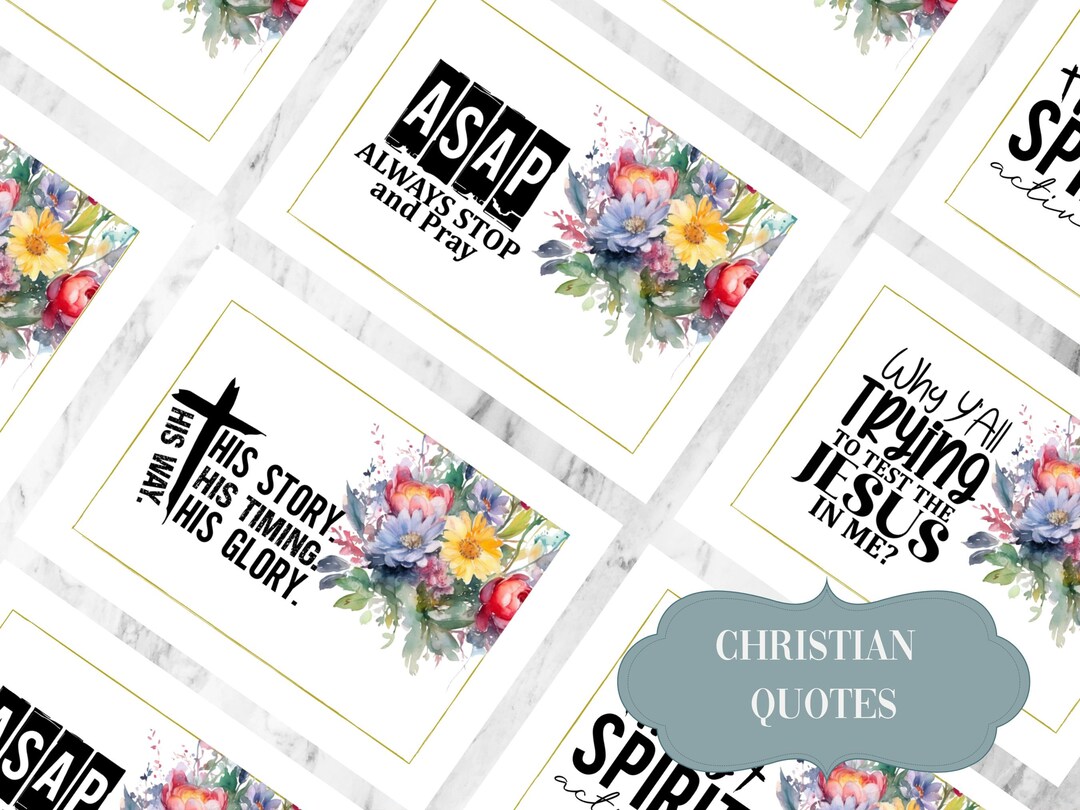 Bible Verse Cards Printable | Set of 8~size 4x6~inspirational Cards ...