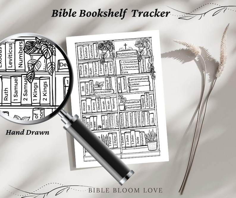 Bible Book Tracker Printable, Bible Bookshelf Printable, Bible Tracker ...