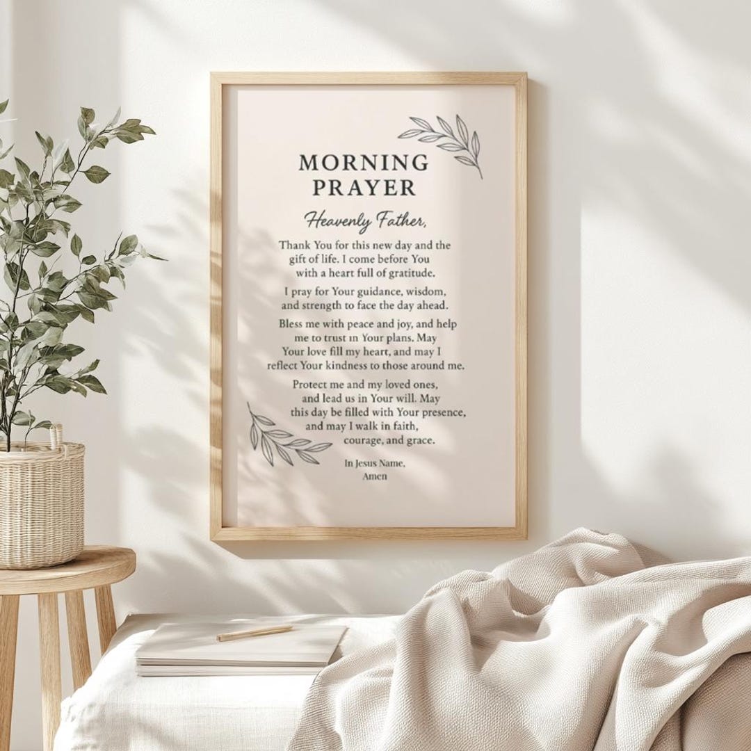 Morning Prayer Wall Art, Christian Prayer Poster for Daily Devotion ...