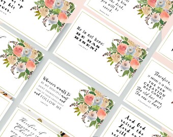 Bible Verse Cards Printable | Set of 8~size 4x6~inspirational Cards ...