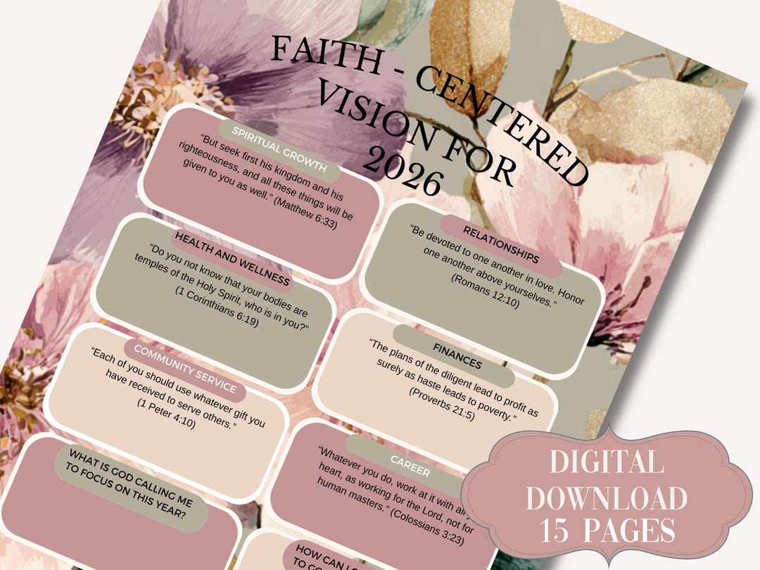 Christian Vision Board Template, Faith-based Vision Board, Template ...