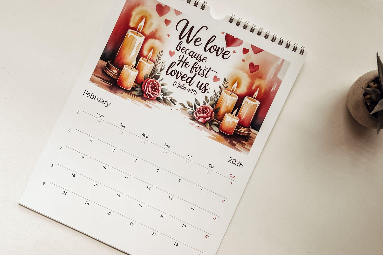 2026 Christian Wall Calendar | Bible Verse Monthly Scripture Calendar ...