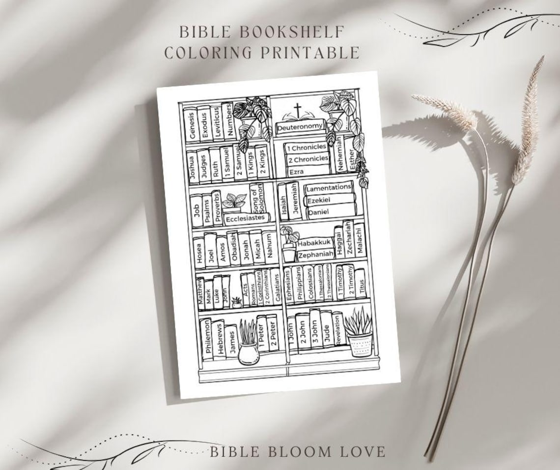Bible Bookshelf Printable, Bible Book Tracker Printable, Bible Tracker ...