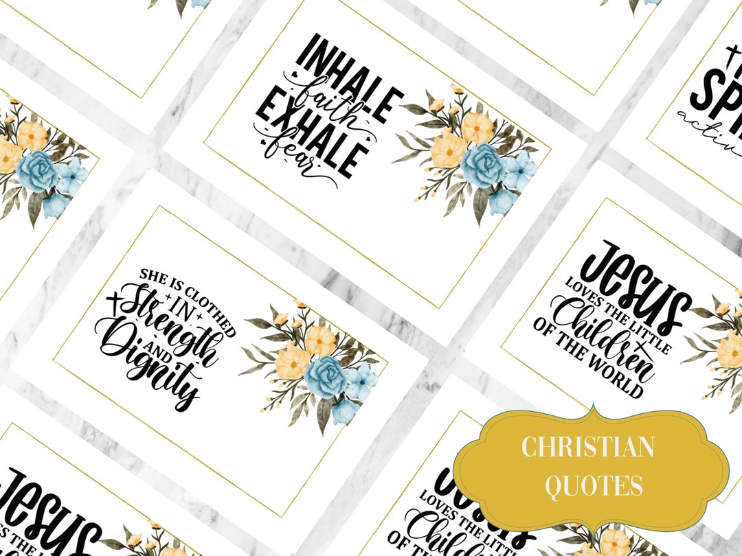 Bible Verse Cards Printable | Set of 8~size 4x6~inspirational Cards ...