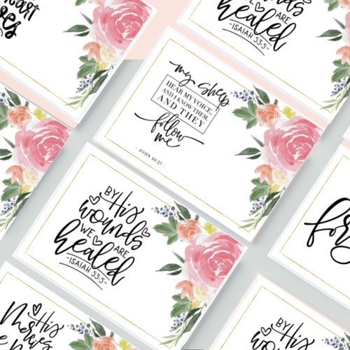 Bible Verse Cards Printable Set of 12size 4x6inspirational - Etsy