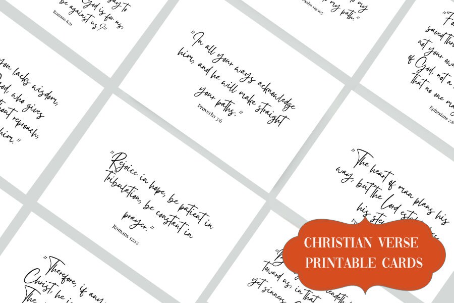 50 Verse Cards | Scripture Cards | Printable Template | Encouraging ...
